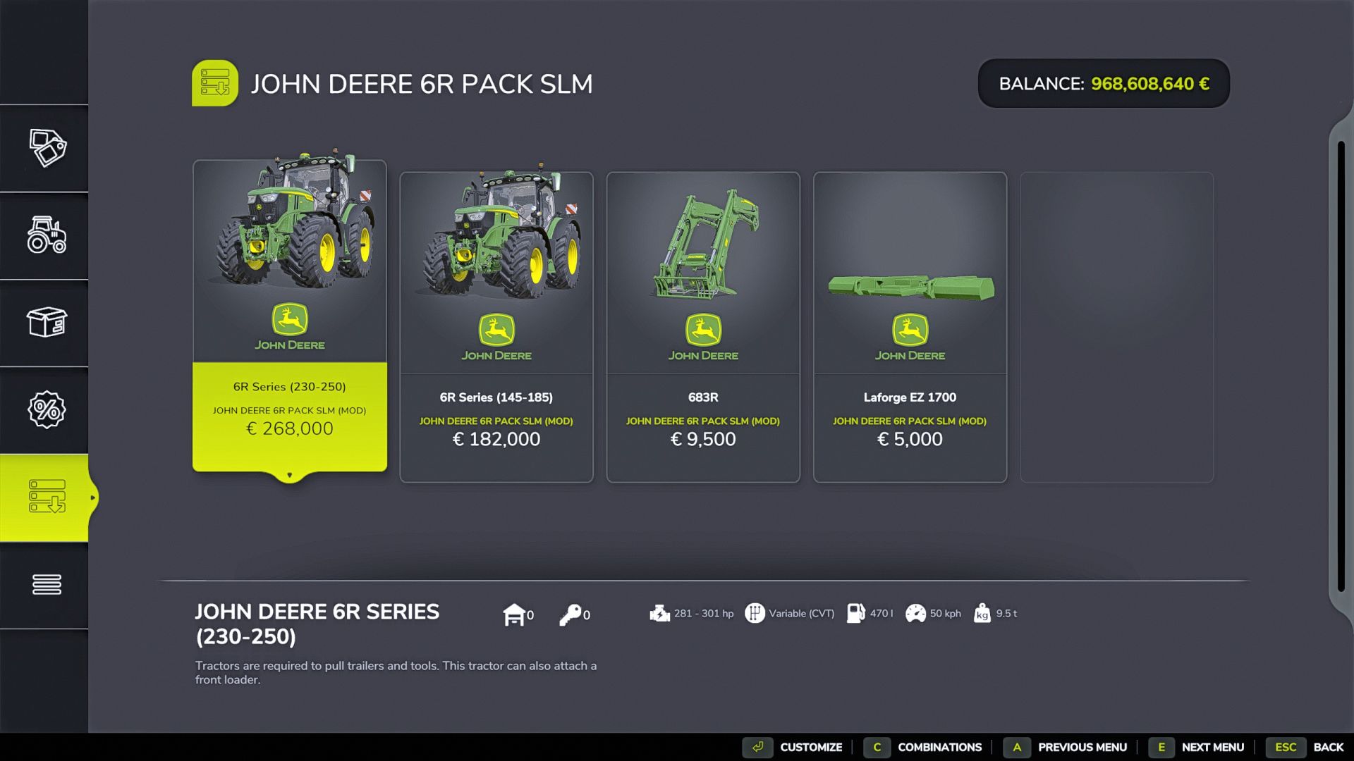 John deere 6R Pack SLM V1.0 – FS25.net
